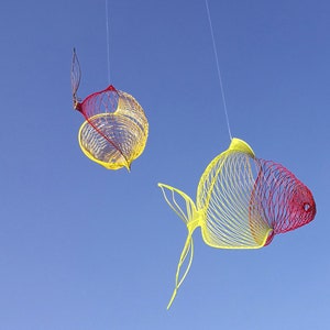 Colorful Fish Mobile: Kinetic Brass Wire Art - Etsy