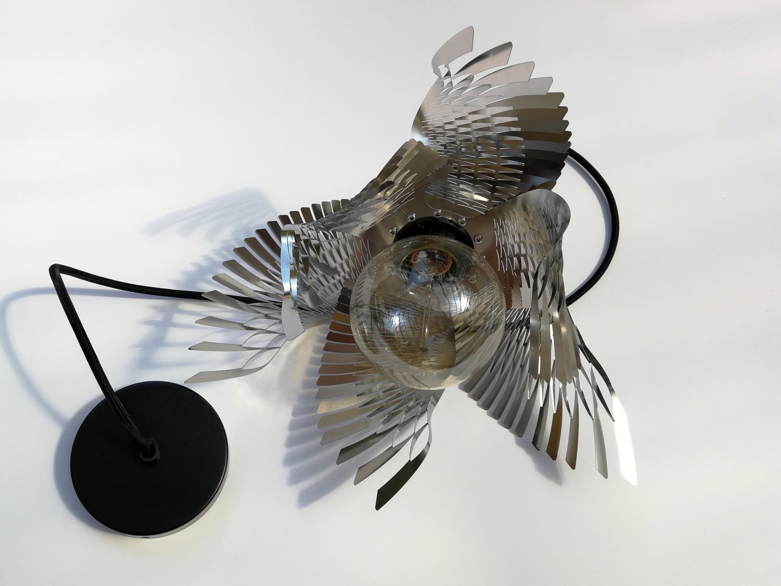 Wing Chandelier Silver Look Modern Chandelier-bird Ceiling | Etsy