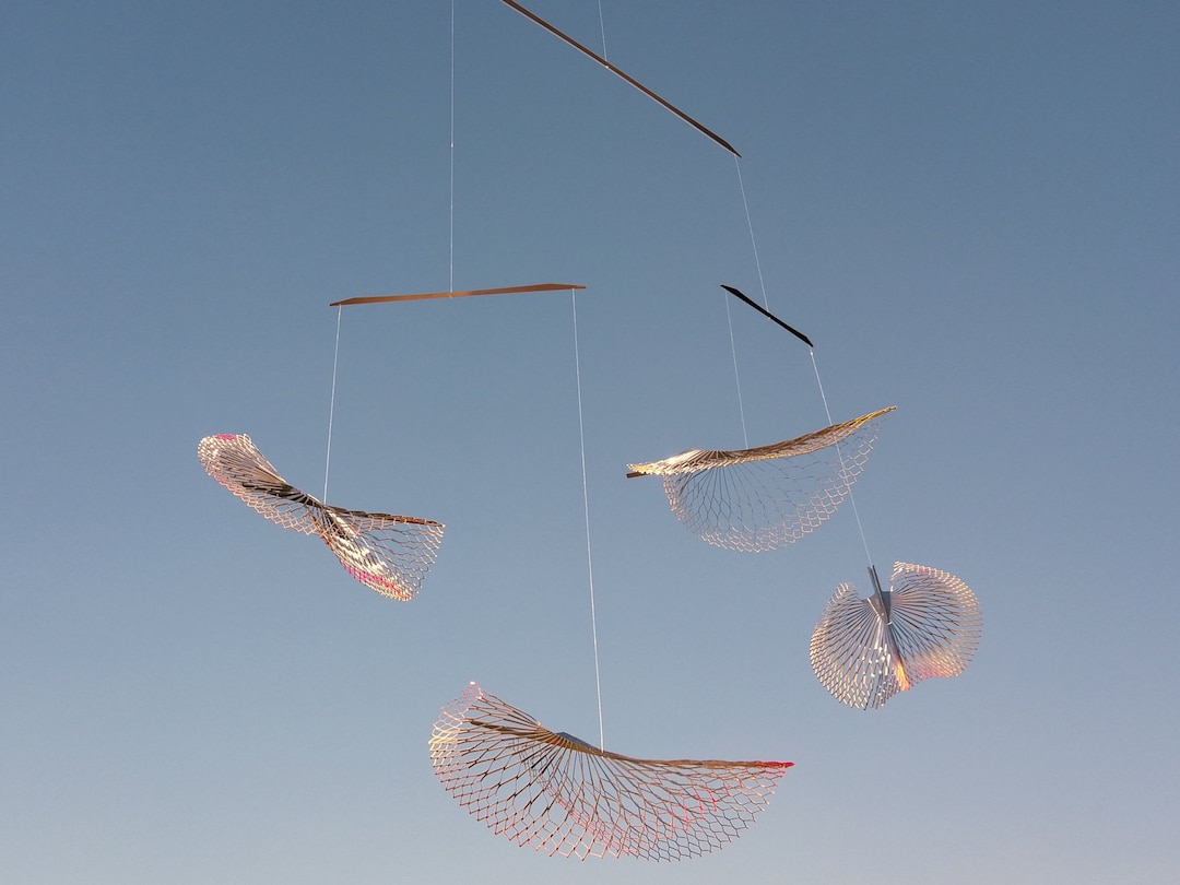 Metal Leaf Mobile With a Dash of Color, Stainless Steel Fall Leaf Decor ...