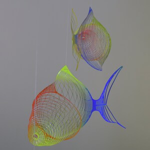 Colorful Fish Mobile, 4 or 6 Piece Colored Mobile, Fish Art,fishing ...