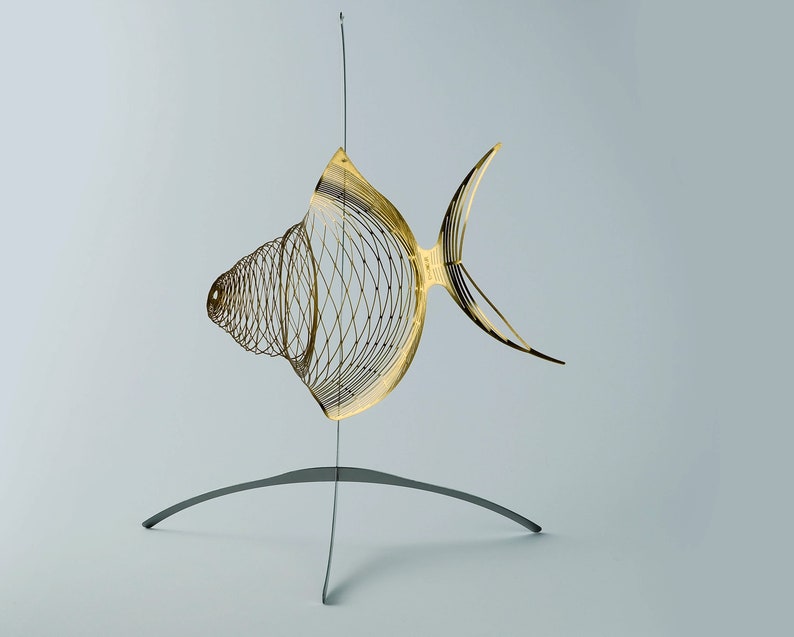 Fish Mobile Desk Decor Brass Fish Appreciation Gifts Office - Etsy