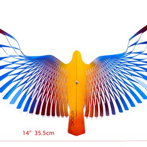 Large Colorful Bird Mobile, Garden Art Bird Sculpture, Kinetic ...