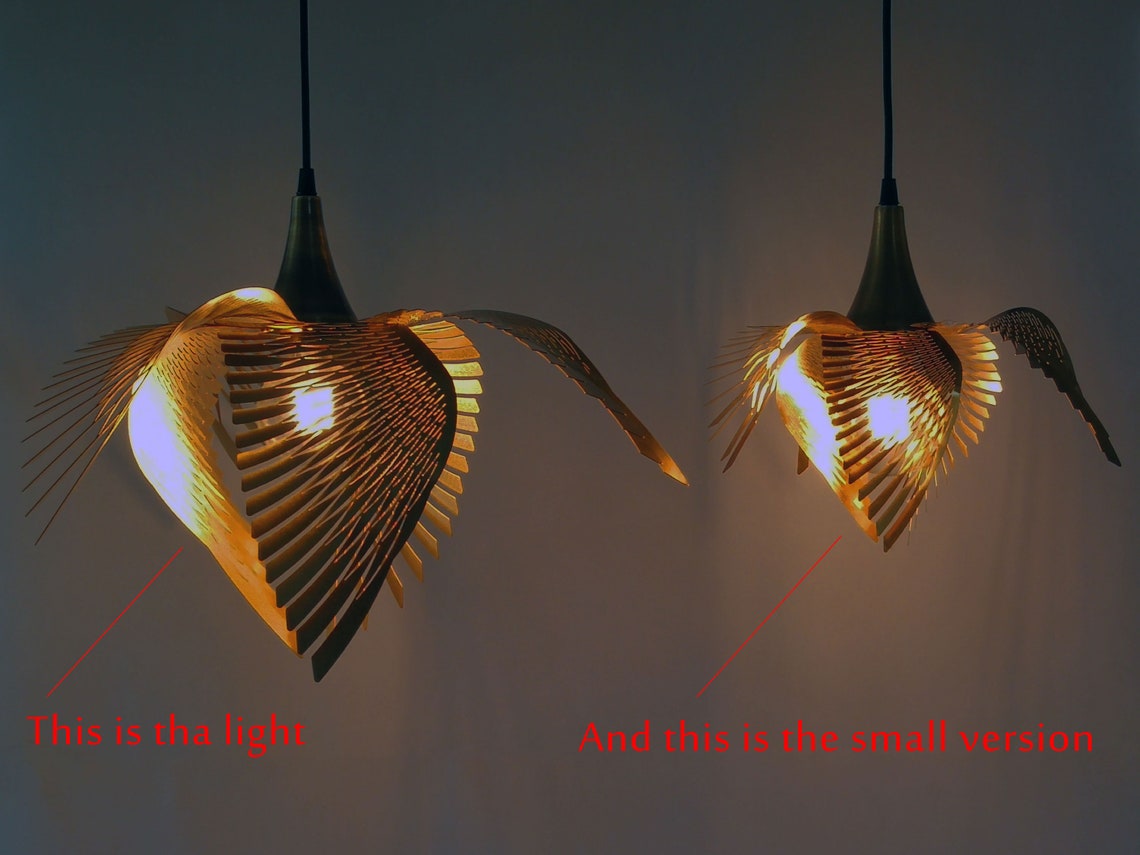 Brass bird large ceiling light wing chandelier statement | Etsy