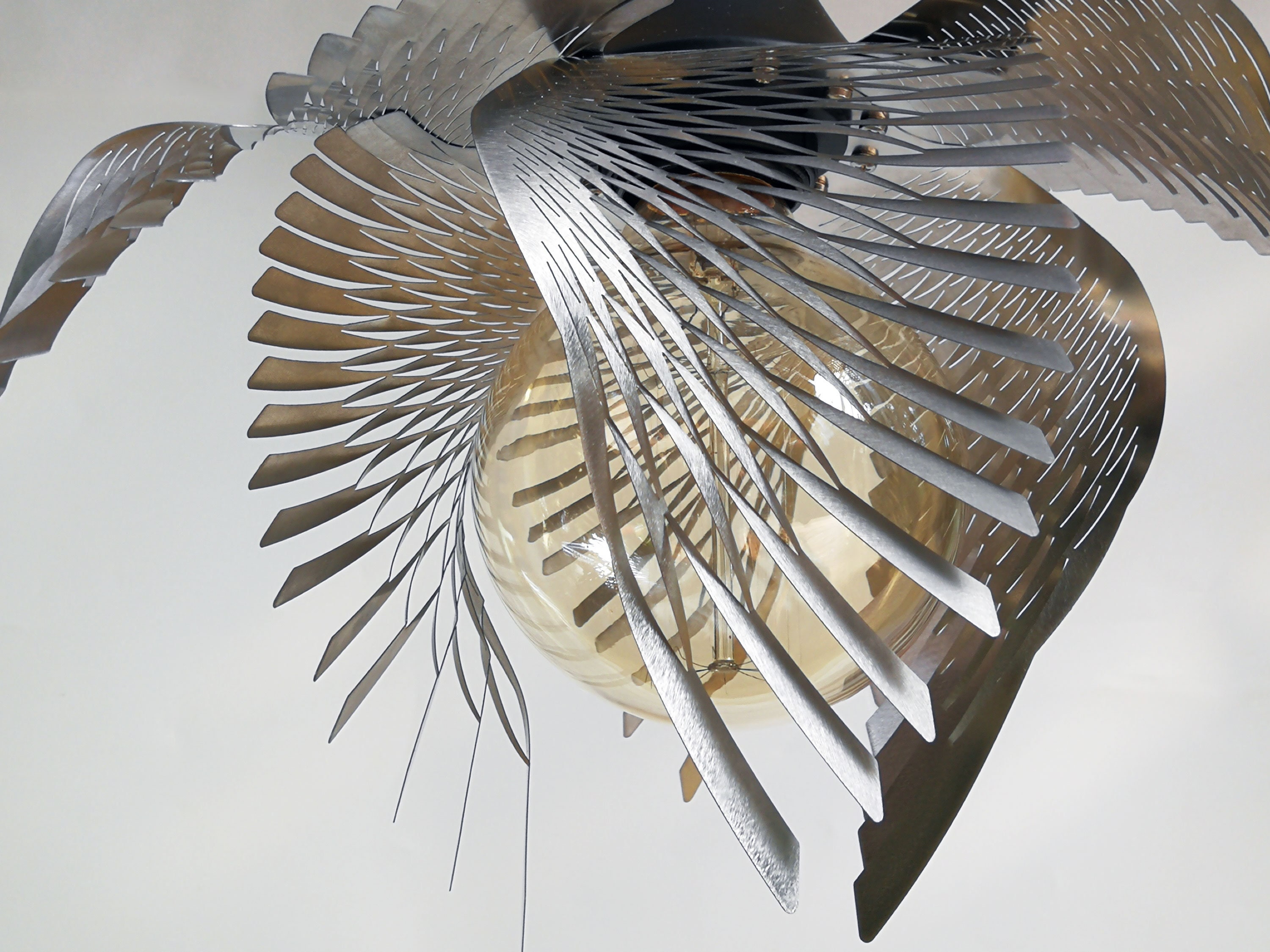 Wing Chandelier Silver Look Modern Chandelier-bird Ceiling | Etsy