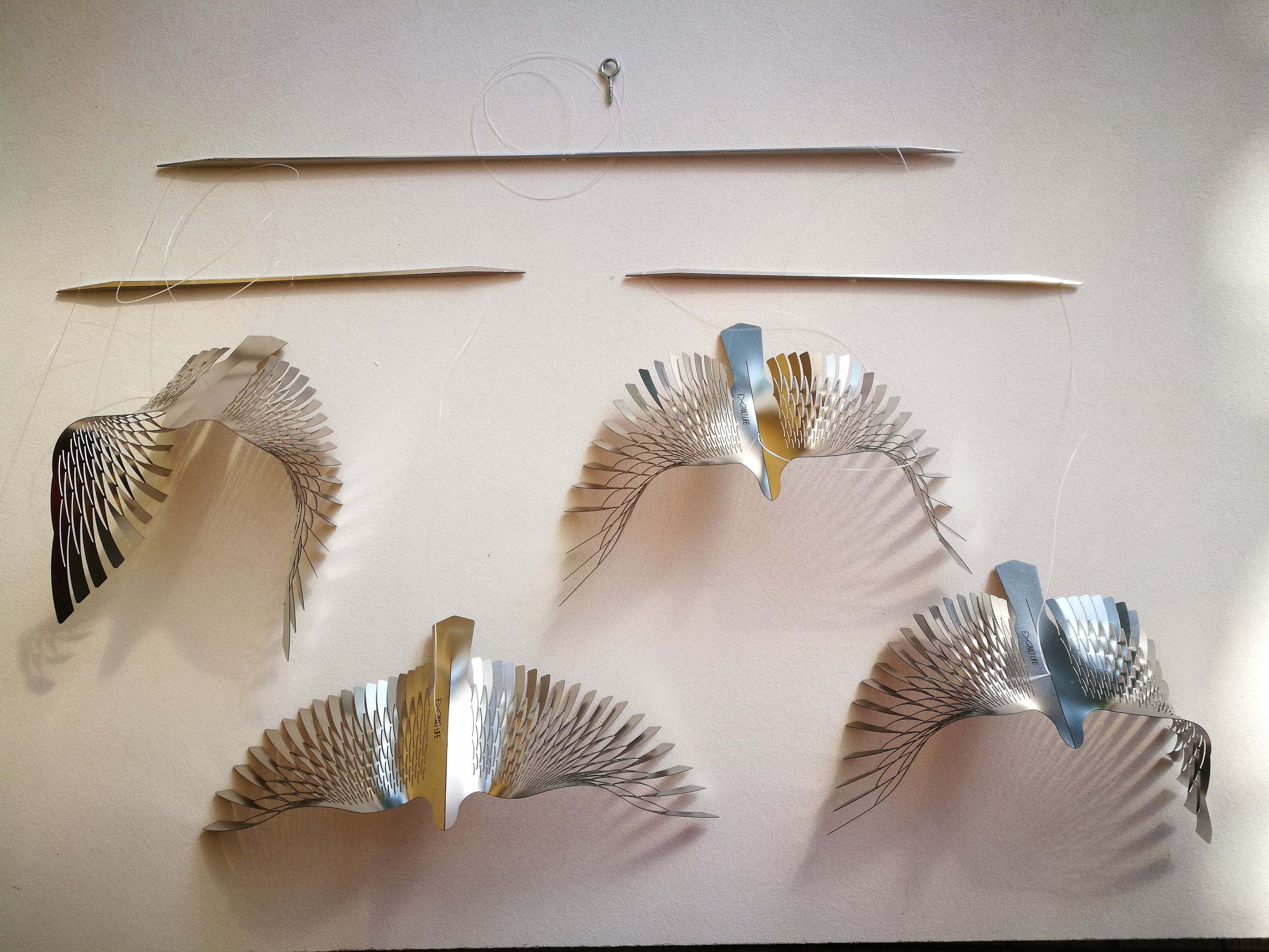 4 Piece Bird in Flight Stainless Steel Mobile Kinetic Metal | Etsy Canada