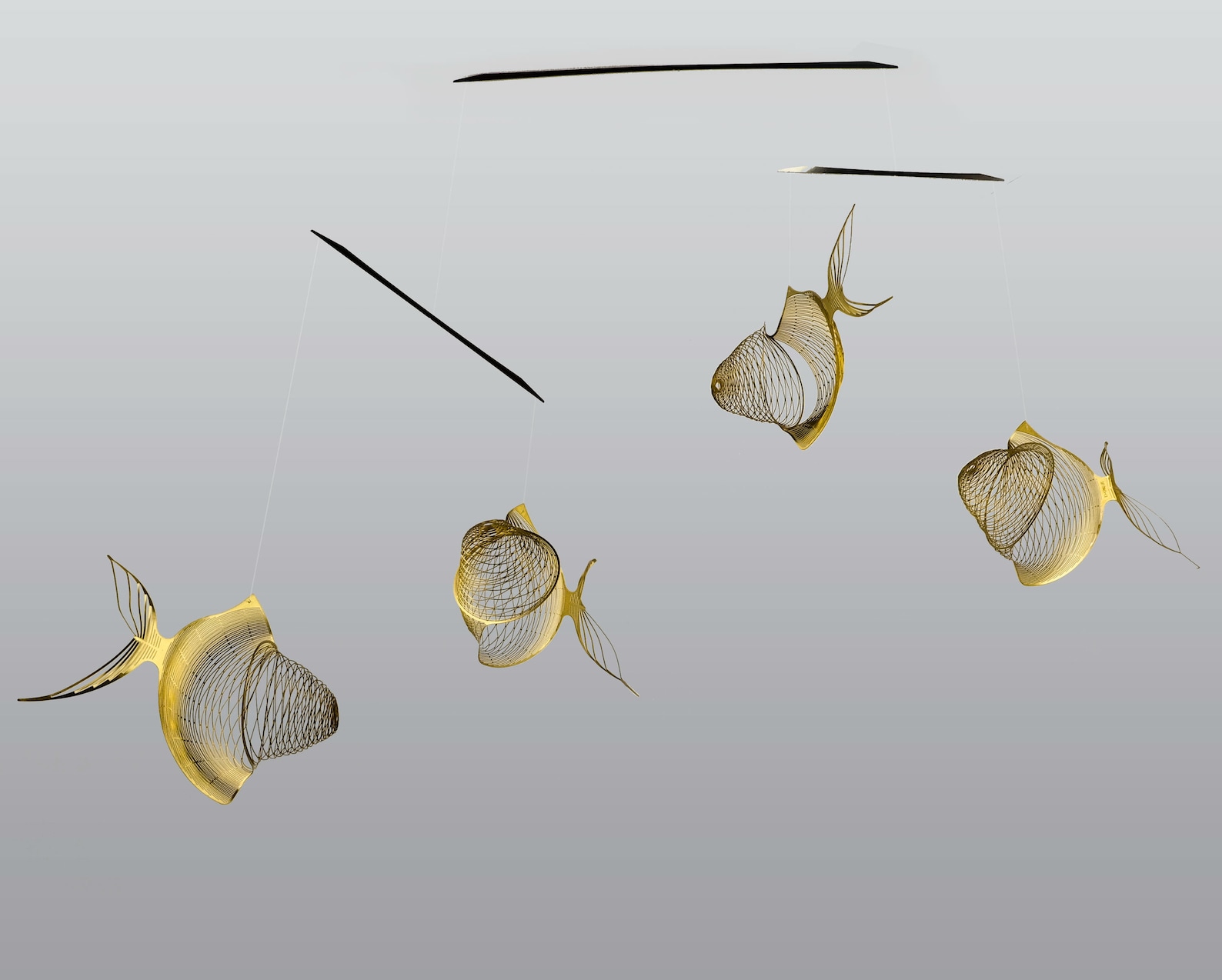 Gold Fish Kinetic Mobile 4 or 6 Piece Brass Fish Decor - Etsy