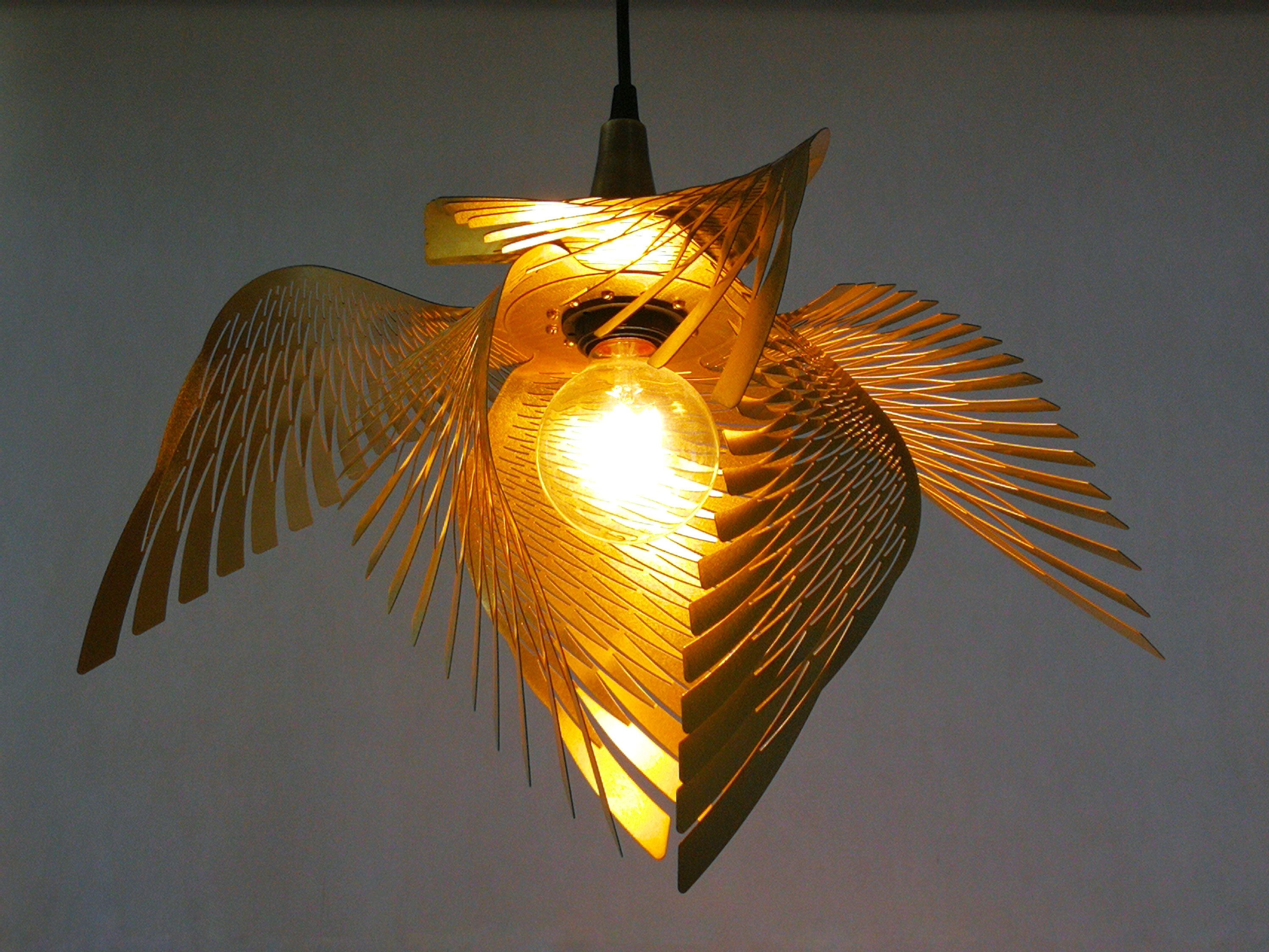 Brass Bird Large Ceiling Light Wing Chandelier Statement | Etsy UK