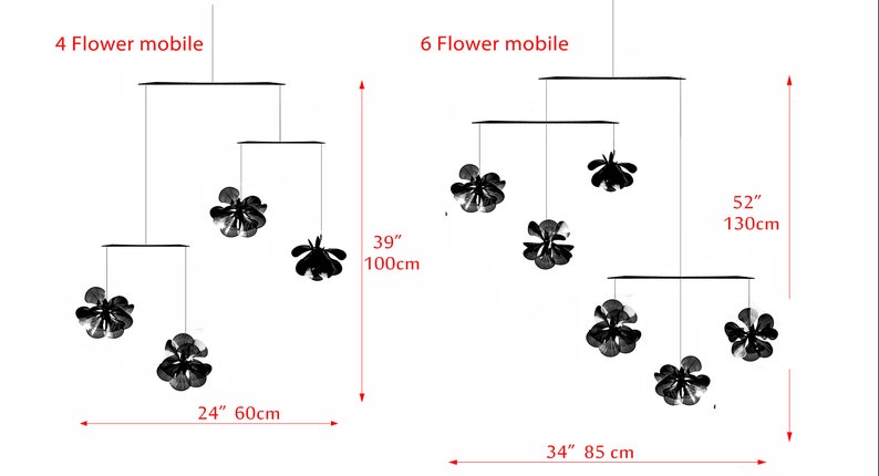 Flower Mobile Art, Colorful Flower Kinetic Sculpture, Colorful Art, New ...