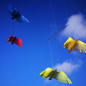 Bird Lover Gift, Colorful Bird Mobile, Metal Mobile, Mobile in Bird ...