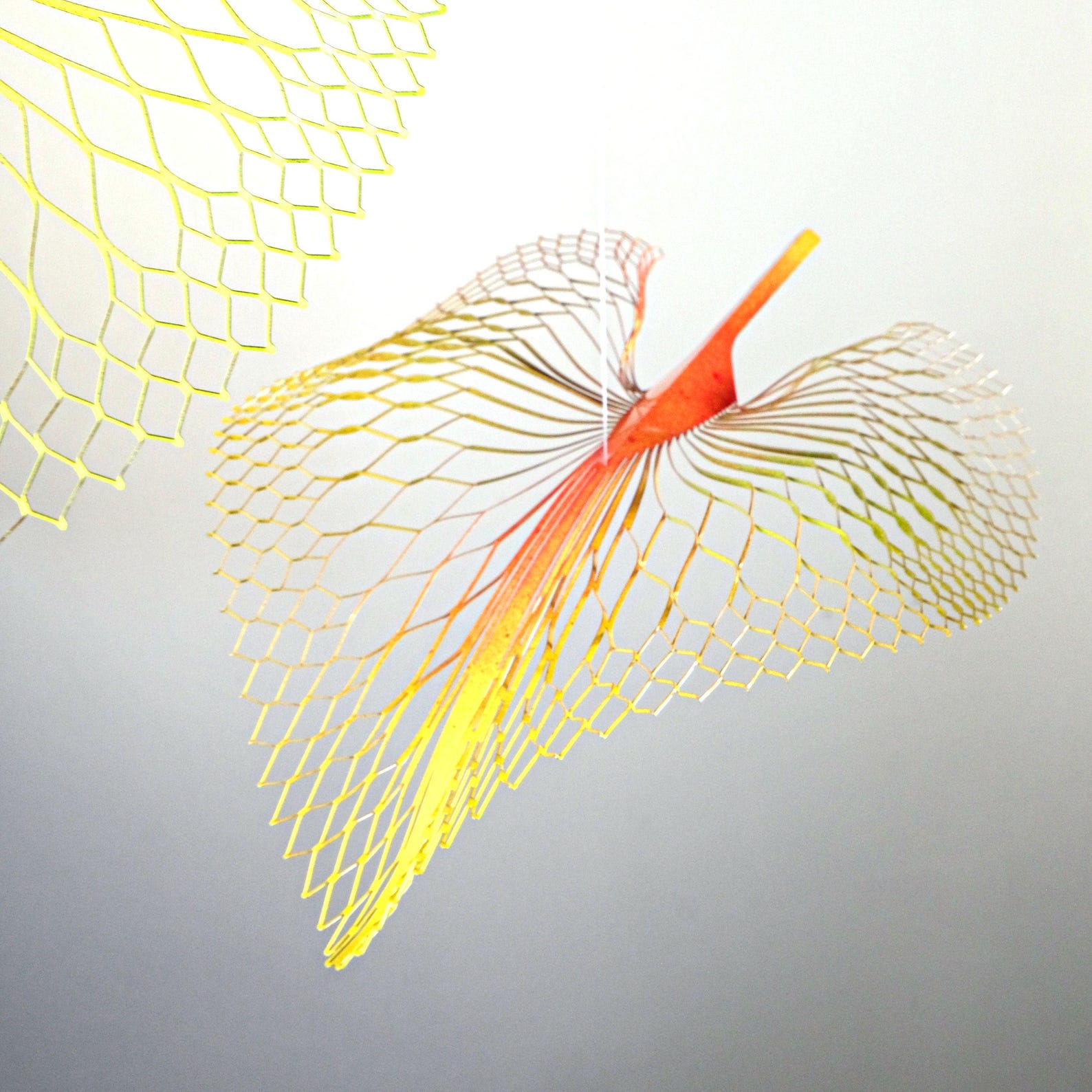 Color Leaves Kinetic Sculpture , 4 or 6 Piece Skeleton Leaves Hanging ...