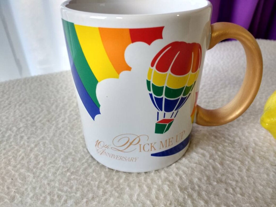 Ftd Balloon Mug Rainbow Ceramic Coffee Cup Commemorative Etsy