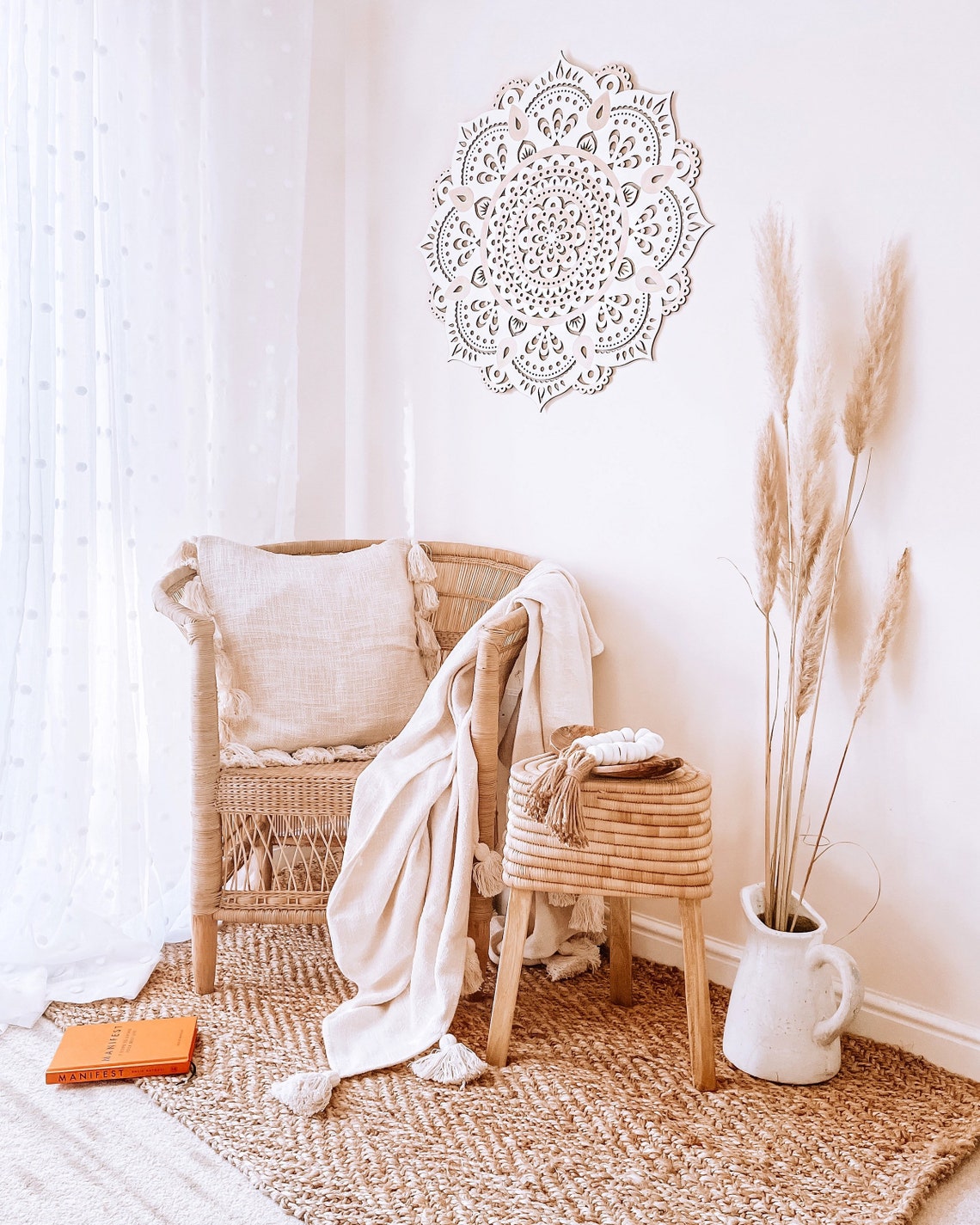 Wooden Mandala Wall Hanging bohemian Home - Etsy