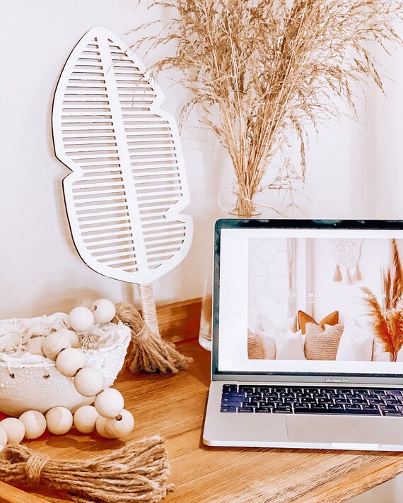 Wooden Banana Palm Leaf Wall Hanging bohemian Home - Etsy