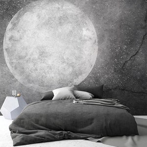 Moon - Customized Unique Wallpaper, Removable, Washable and Reusable - Etsy