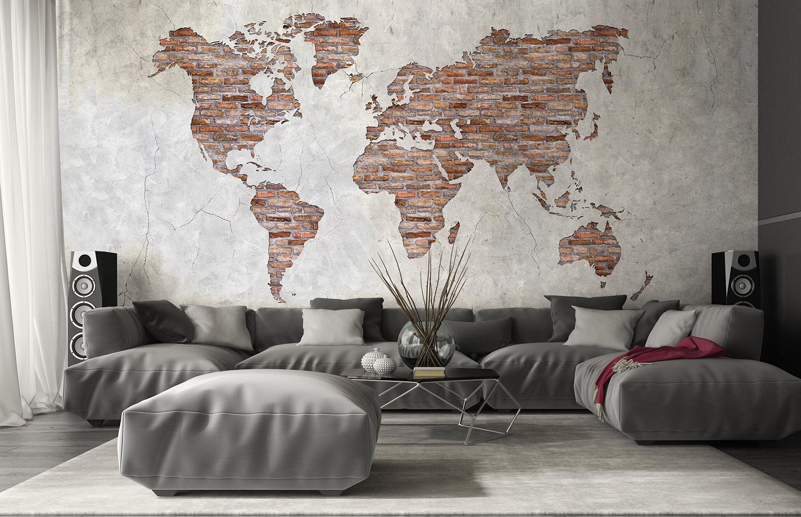 Loft Map- Customized Unique Wallpaper, Removable, Washable and Reusable ...