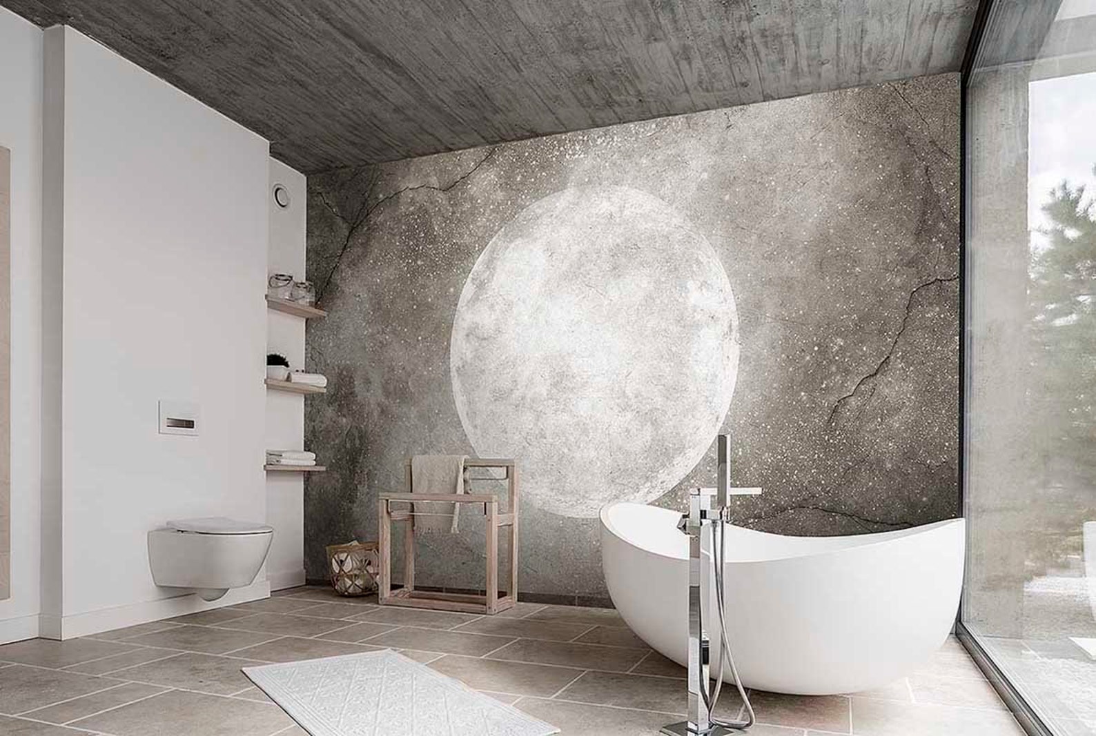 Moon Customized Unique Wallpaper Removable Washable and - Etsy