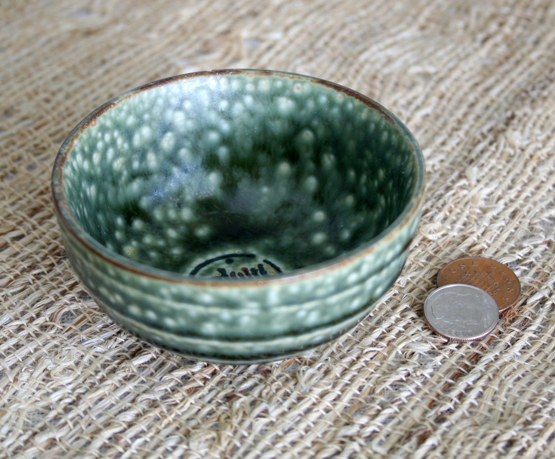 Small Japanese Green Ceramic Sushi or Condiment Bowl. Japanese - Etsy