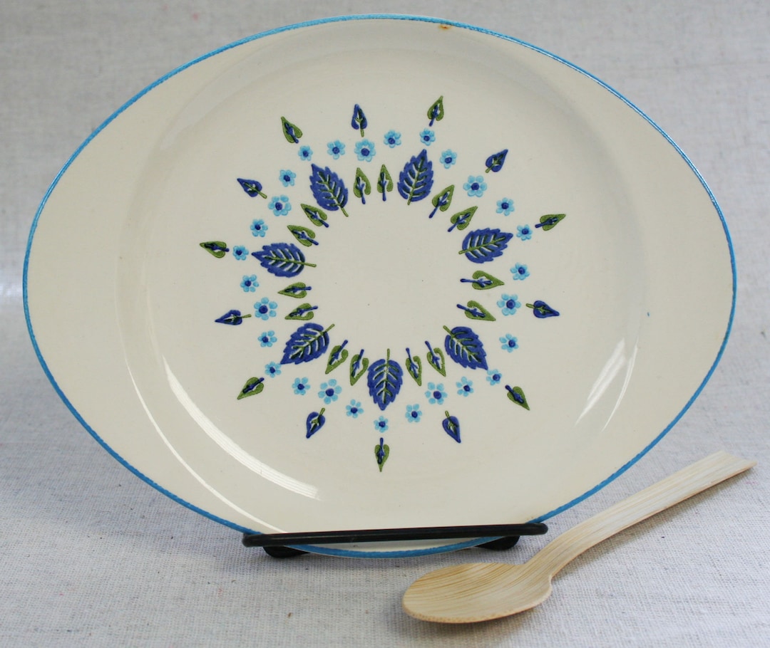 Swiss Chalet Pattern Oval Dish/plate With Handle Style Ends. - Etsy