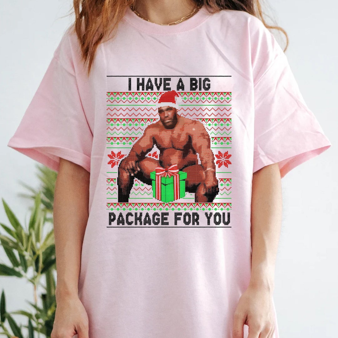 Barry Sitting on A Bed Big Package Ugly Christmas Xmas T Shirt, Adult ...