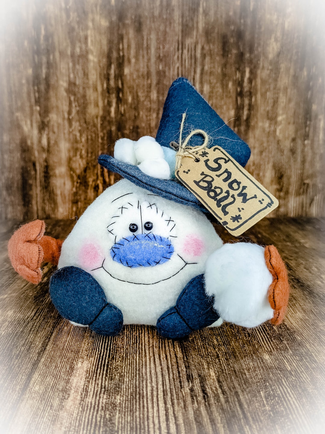 Primitive Snowball Snowman - Snowman - Winter Snowman - Snowman Decor ...