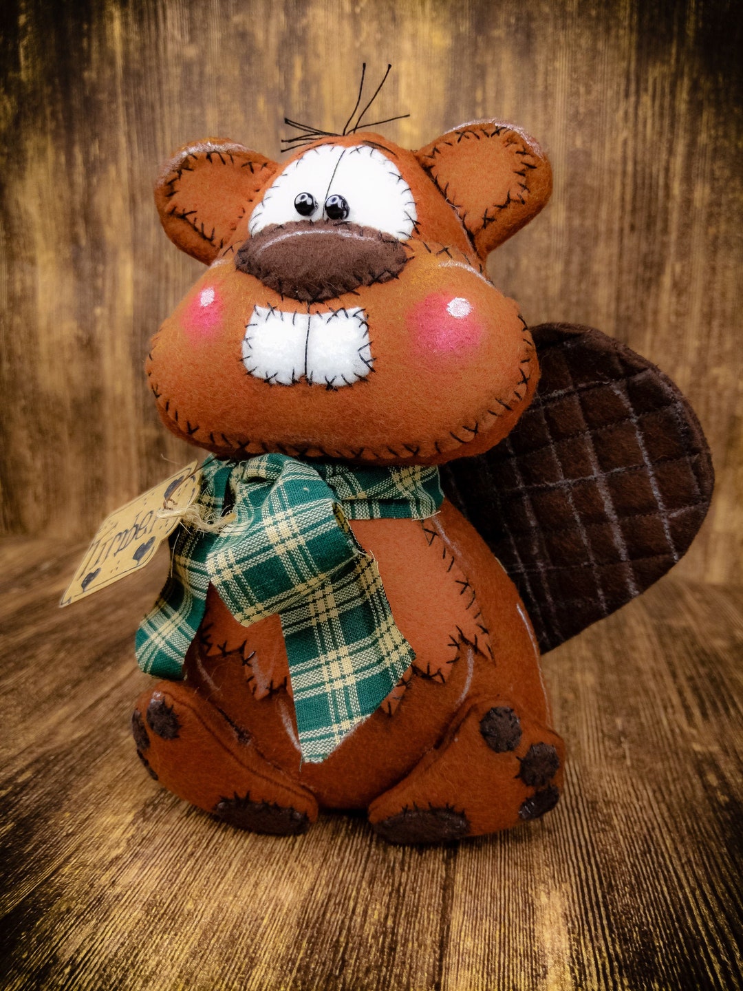 Beaver Ornament - Woodland Animal - Plush Cuties - Primitive Decor ...