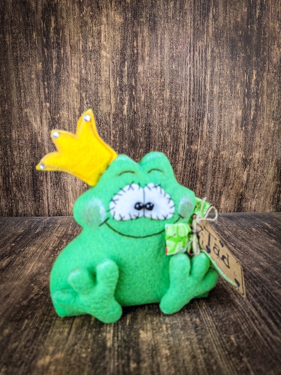 Frog Primitive Plush Frog Frog Prince Collectible | Etsy