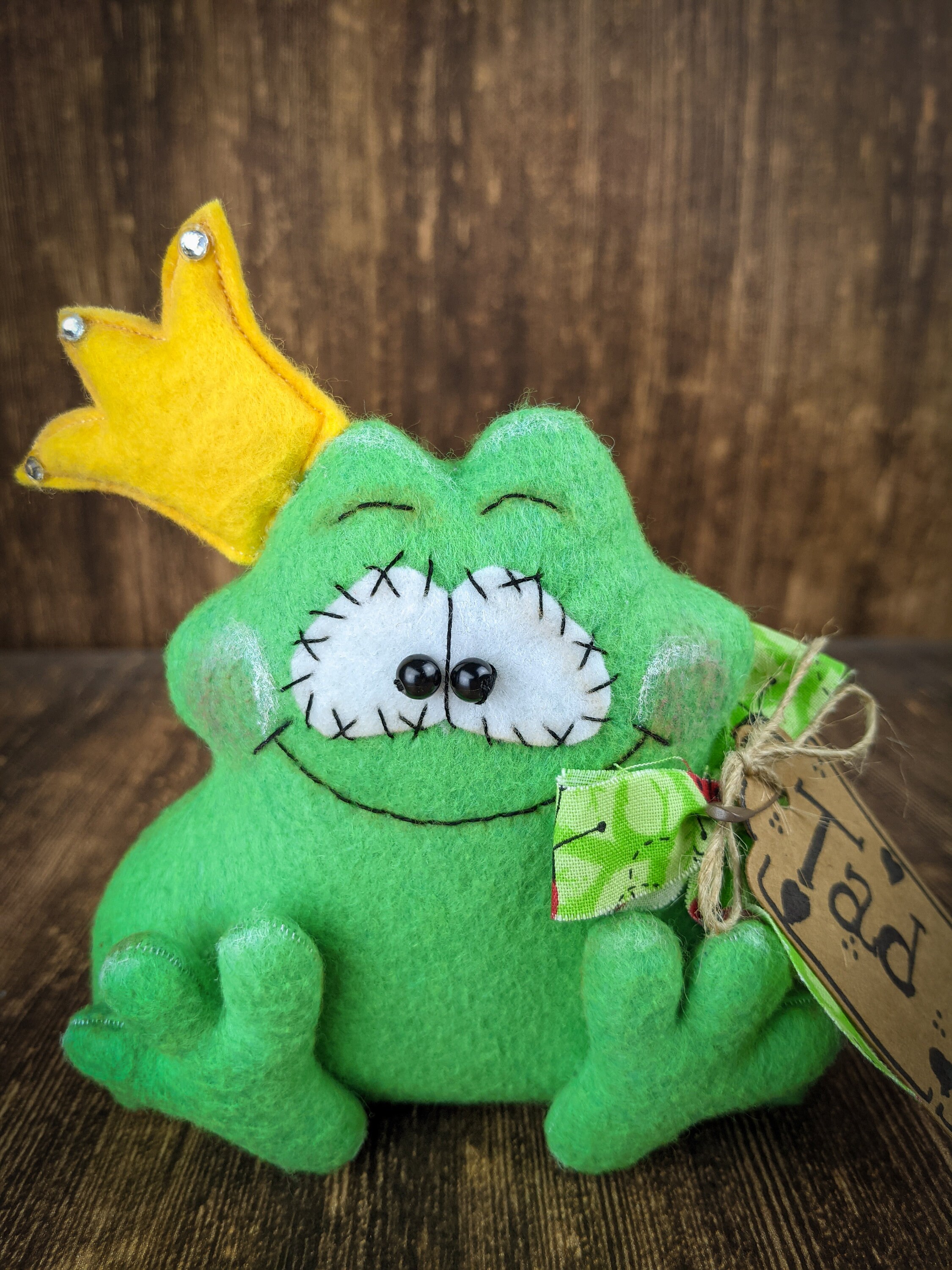 Frog Primitive Plush Frog Frog Prince Collectible | Etsy