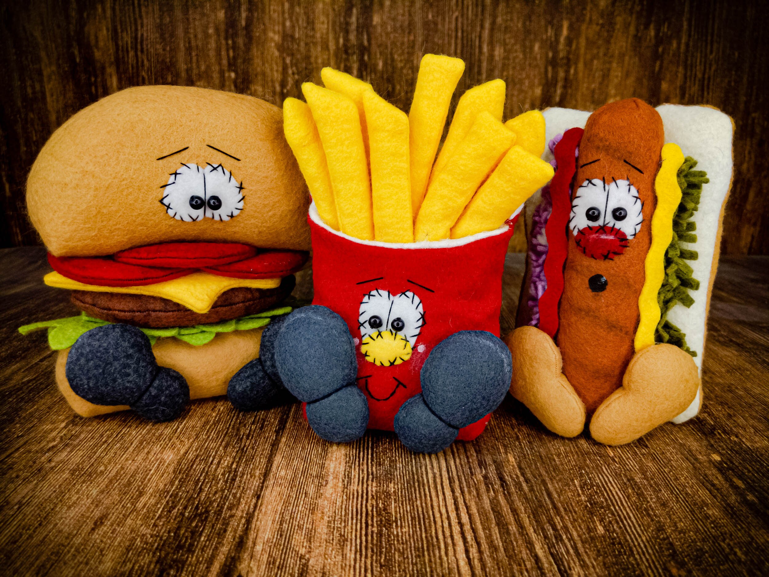 Fastfood Primitive Bundle Handmade Felt Faux French Fries - Etsy