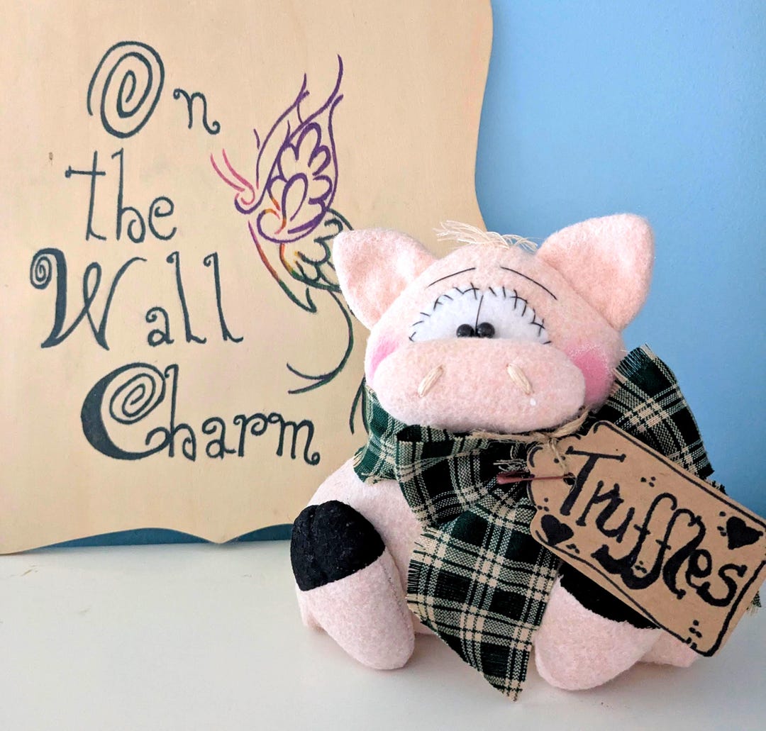 Pig Decor - Primitive Pig - Shelf Sitter - Wreath Attachment - Plushie ...