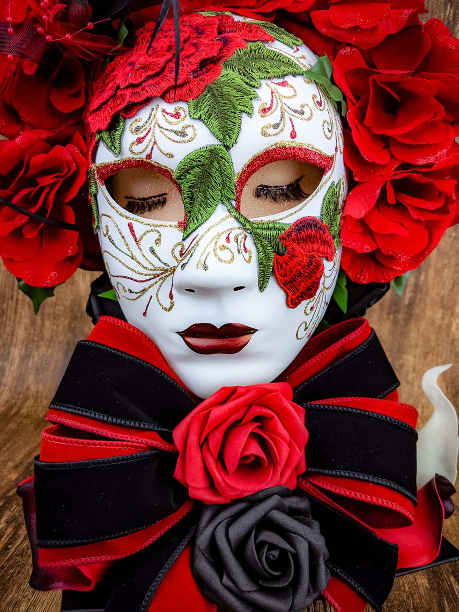 Rose Lady Masked Lady Gothic Rose Lady Halloween Lady - Etsy