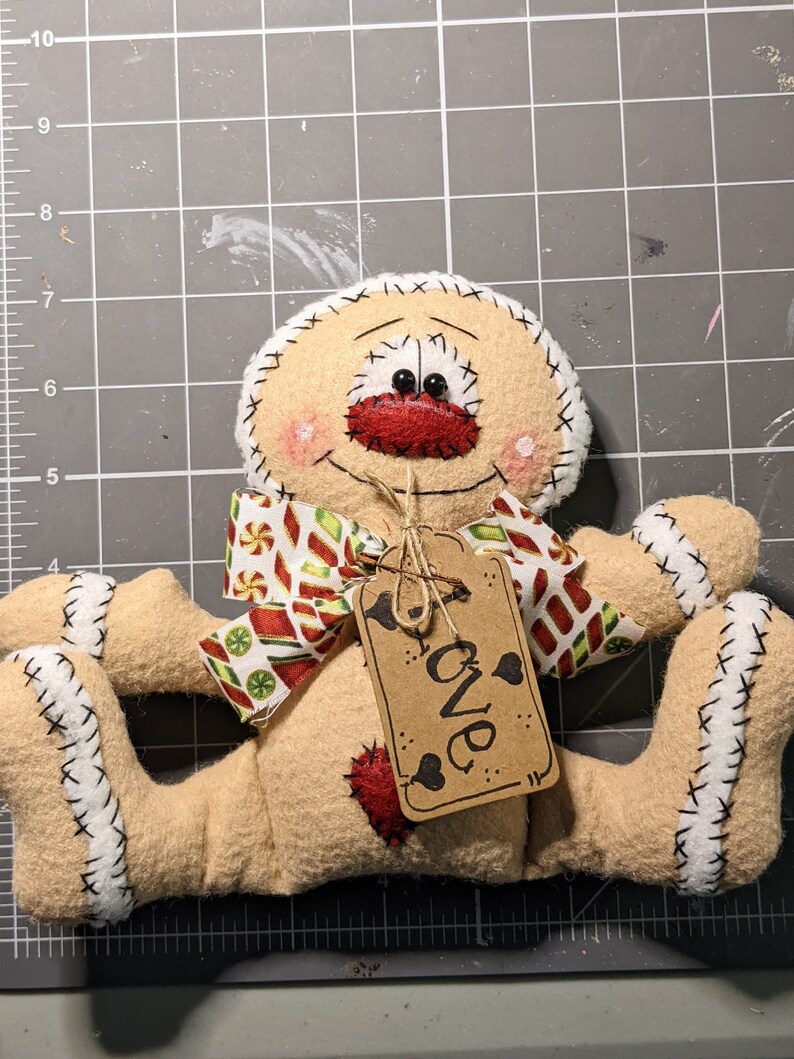Gingerbread Man Holiday Gift Shelf Sitter Gingie - Etsy