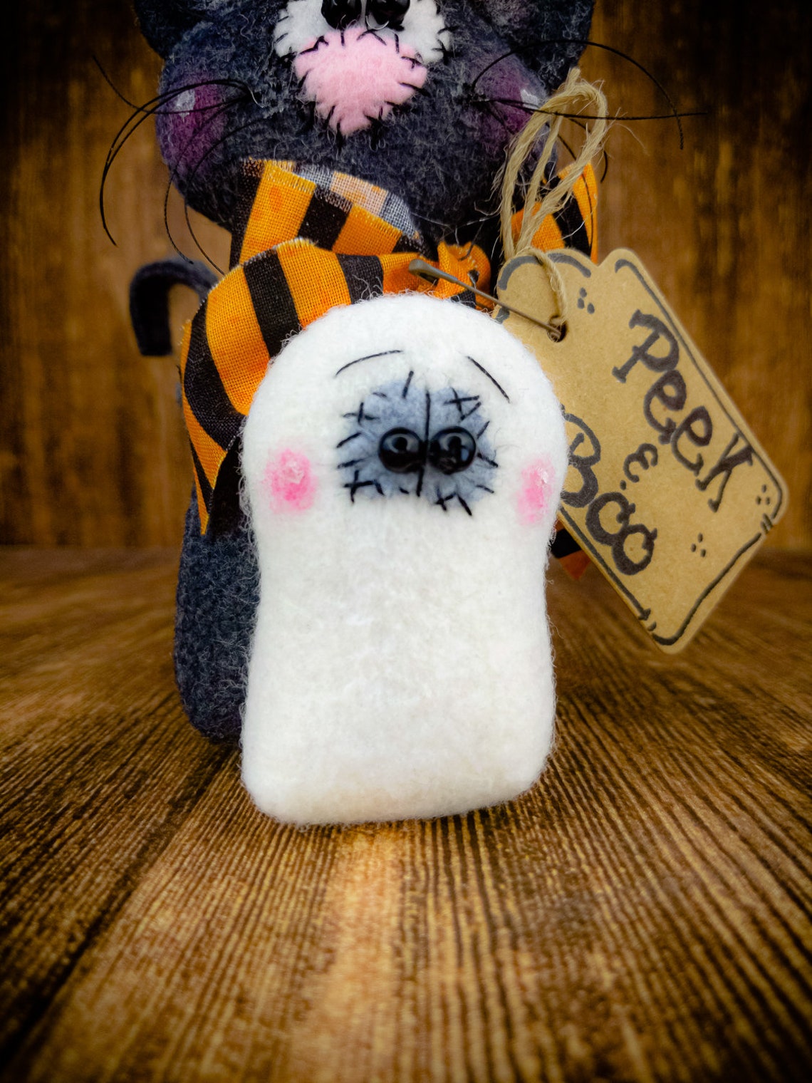 Halloween Kitty Black Cat Boo Ghost Decorative Doll - Etsy