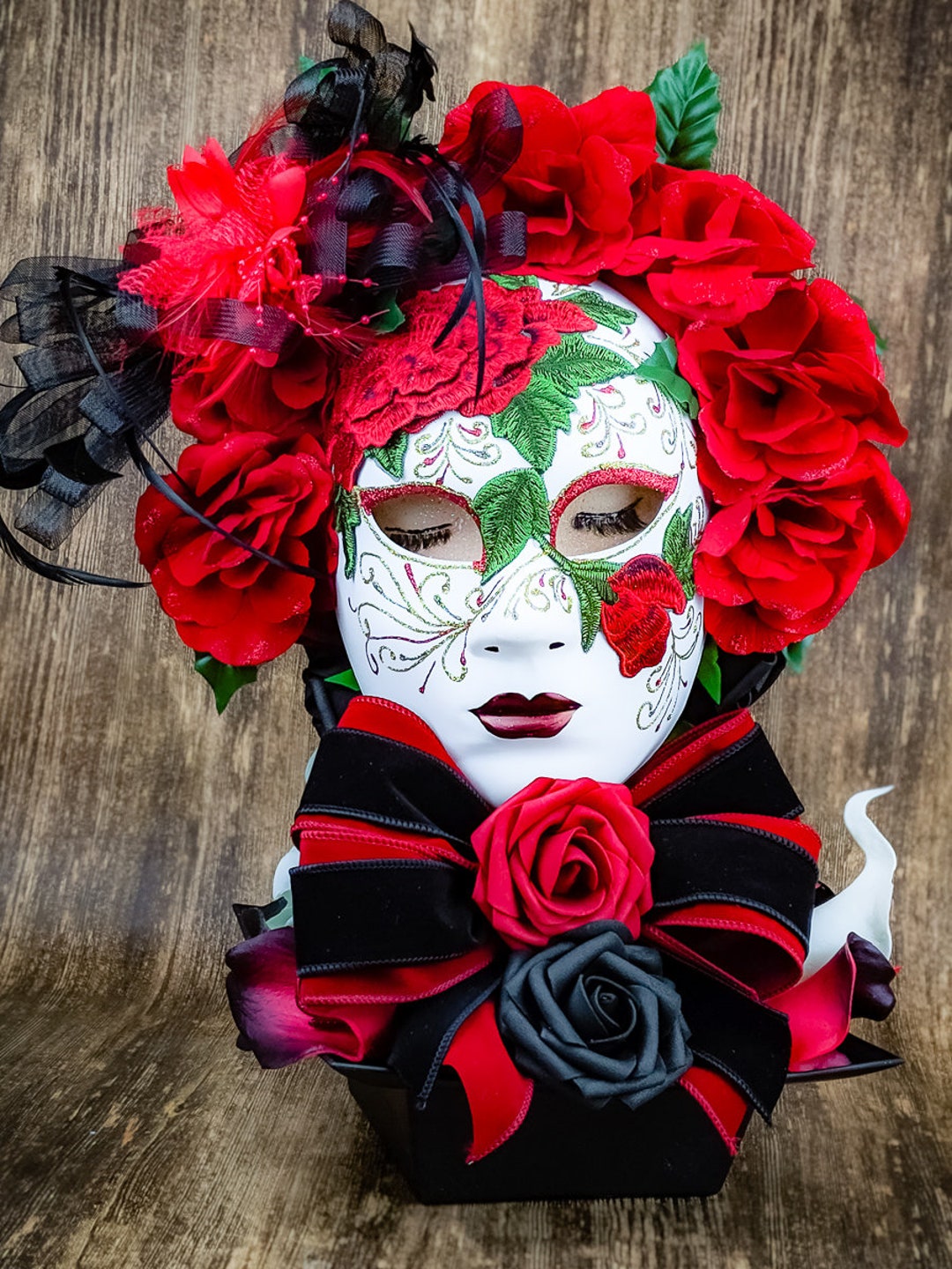 Rose Lady Masked Lady Gothic Rose Lady Halloween Lady - Etsy