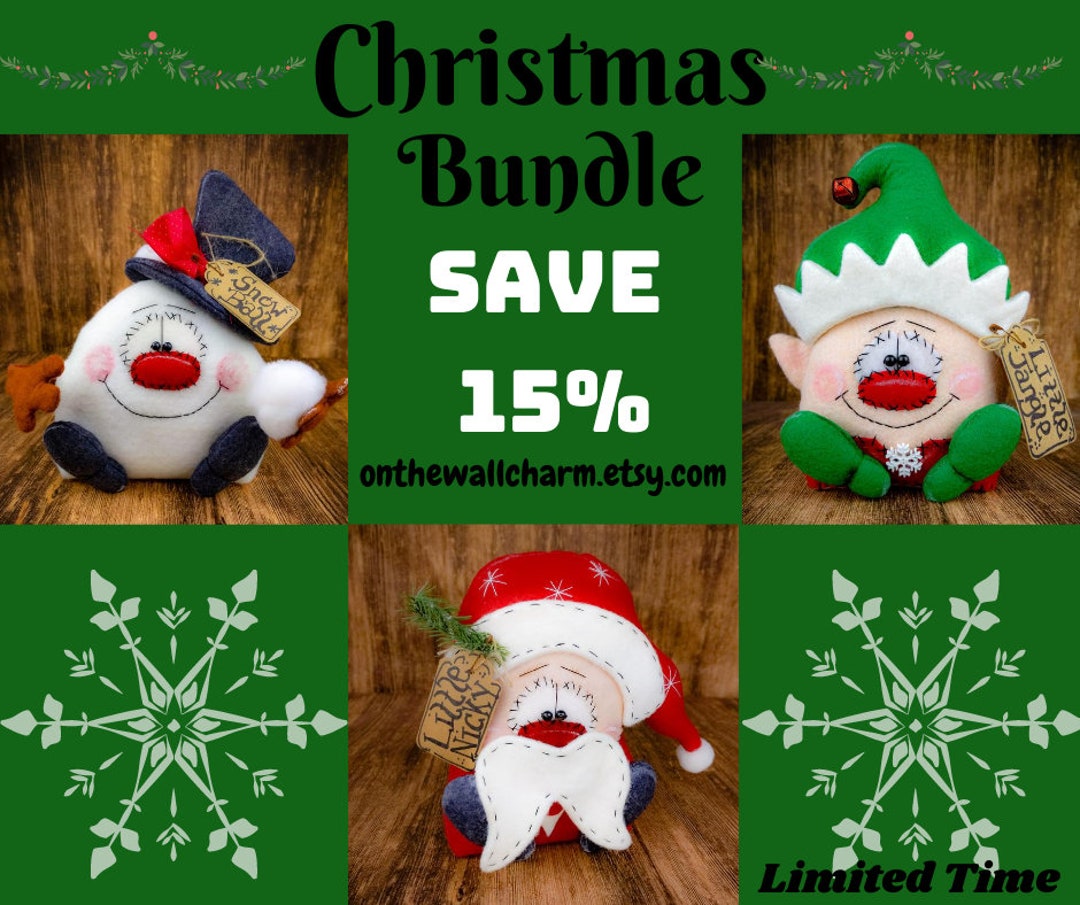Primitive Christmas Bundle - Handmade - Christmas Decor - Snowman Decor ...