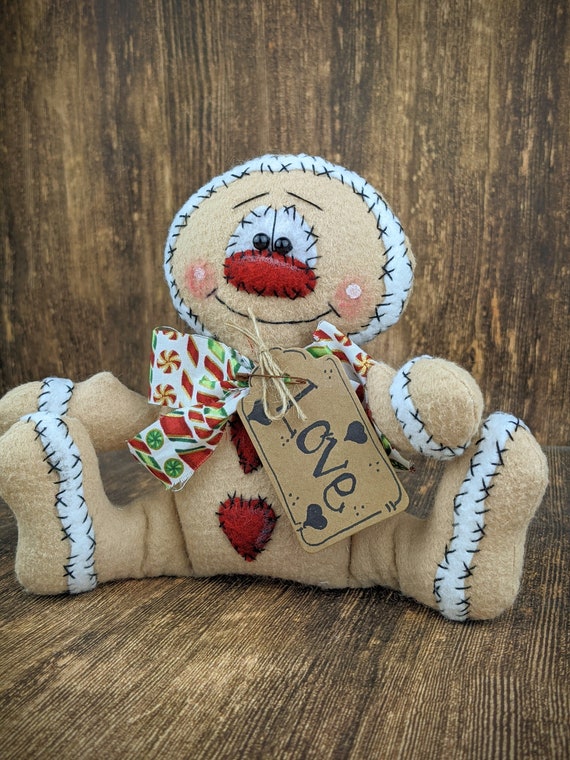 Gingerbread Man Holiday Gift Shelf Sitter Gingie - Etsy