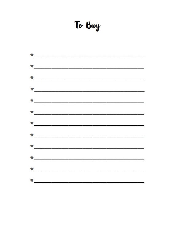 To Buy List Printable | Etsy