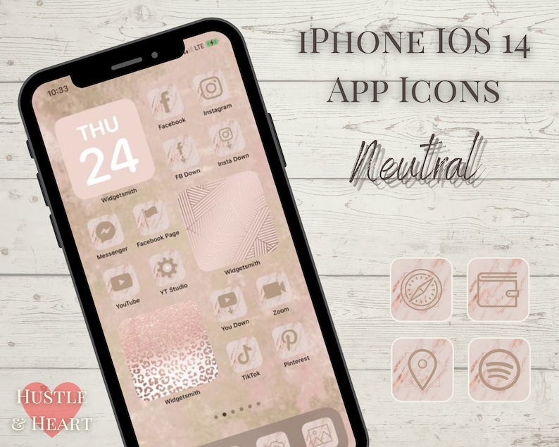 Iphone IOS 14 App Icons Neutral 74 Pack | Etsy