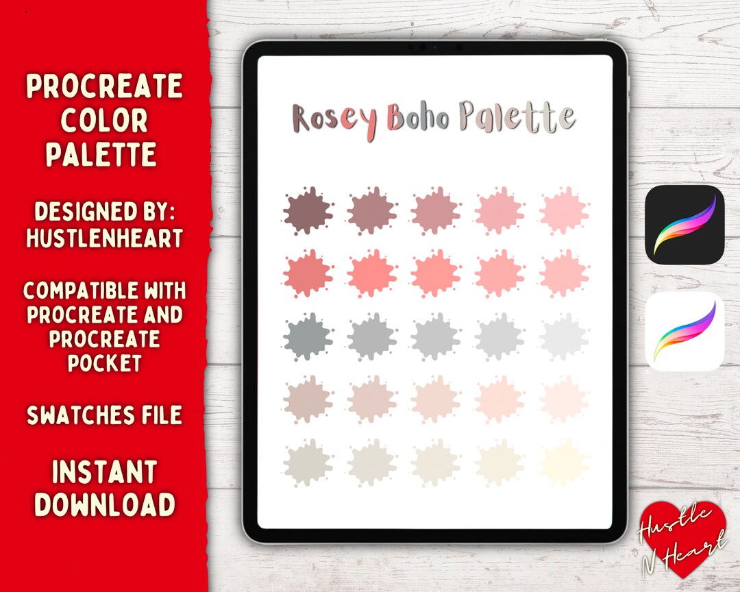 Rosey Boho PROCREATE COLOR PALETTE Color Swatches iPad - Etsy