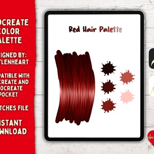Red Hair PROCREATE COLOR PALETTE Color Swatches iPad - Etsy
