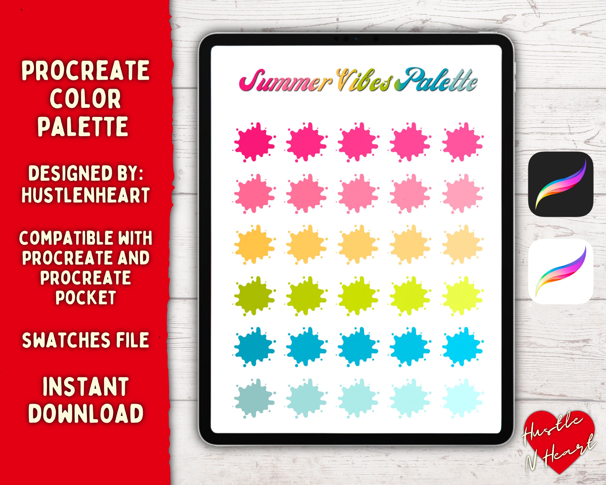 Summer Vibes PROCREATE COLOR PALETTE Color Swatches Ipad - Etsy