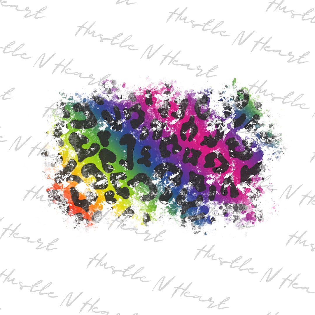 Rainbow Leopard Print Splatter Background PNG Digital - Etsy