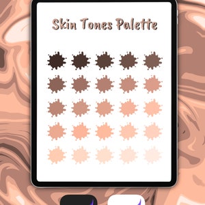 Skin Tones PROCREATE COLOR PALETTE Color Swatches, iPad Lettering ...