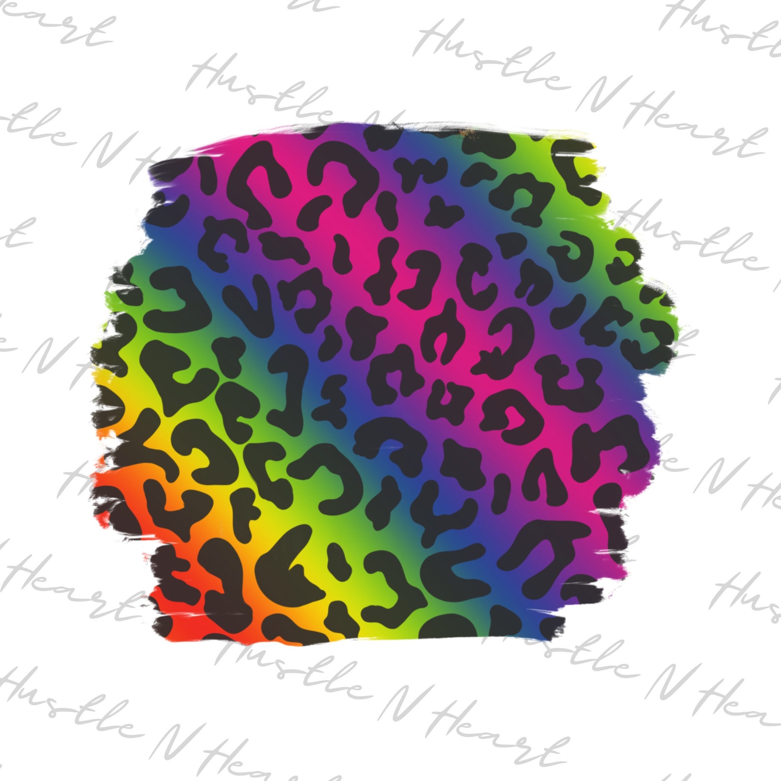 Rainbow Leopard Print Brush Stroke Background PNG Digital | Etsy