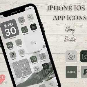 IPhone IOS 14 App Icons Gray Scale 76 Pack - Etsy
