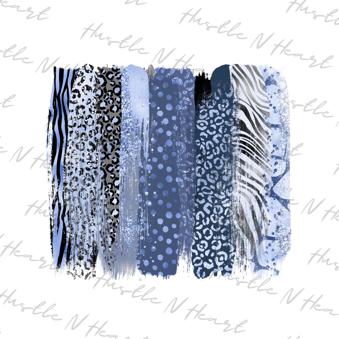 Blue Safari Brush Stroke Background PNG Digital Download, Sublimation ...