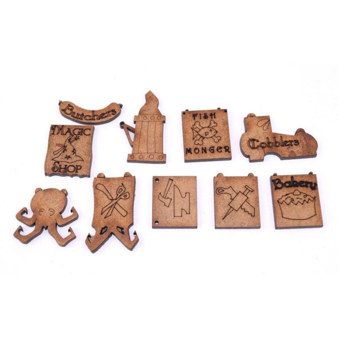 WWS - 25mm Fantasy Shop Signs With Standing Posts - Etsy