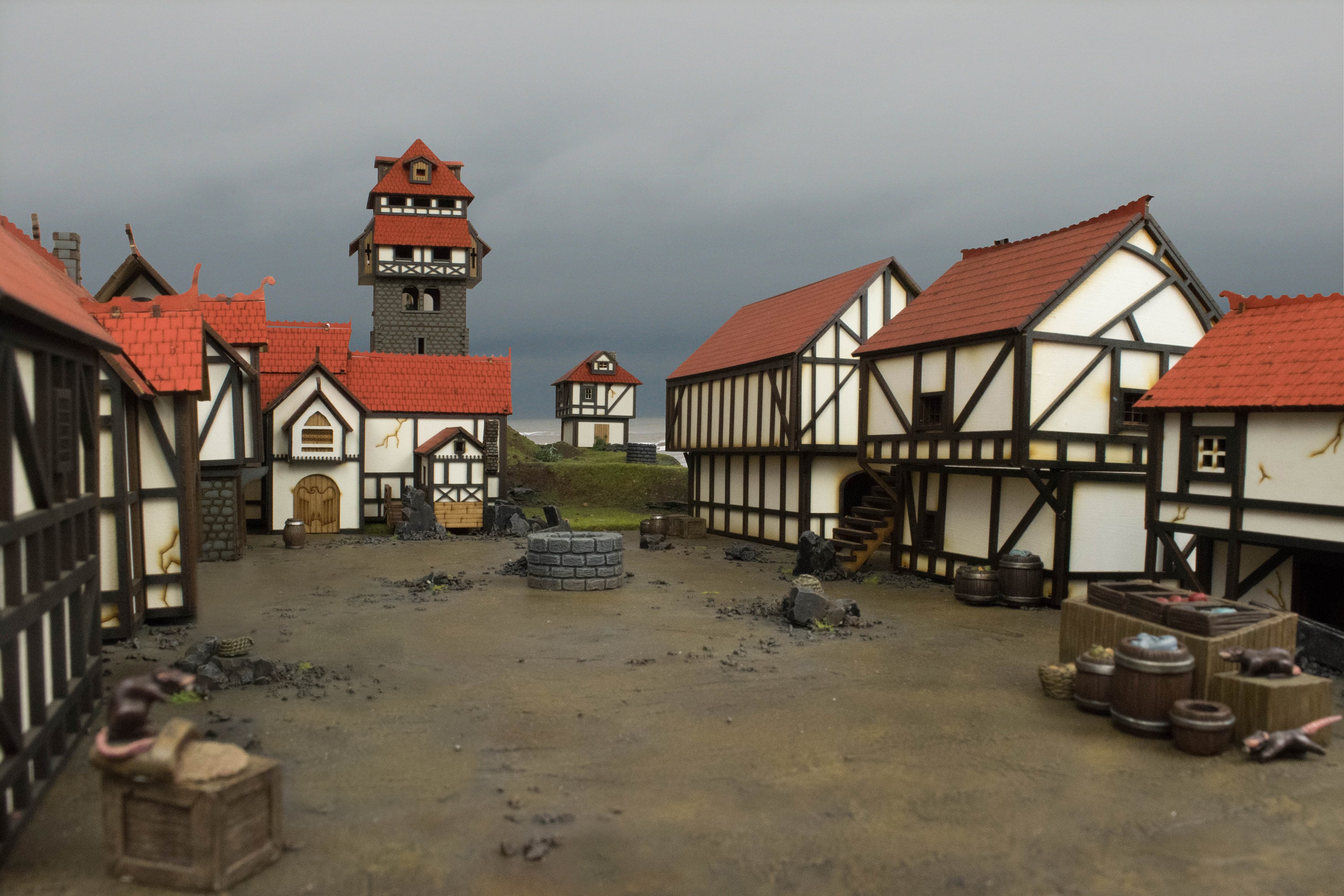 War World Gaming Medieval Town Complete Township pintado / - Etsy México