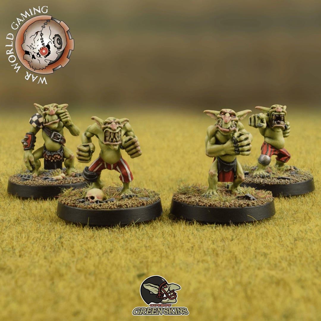 War World Gaming Gutrot Greenskins Set of 4 Linemen - 28mm Scale ...