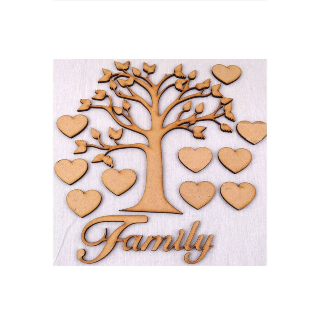 WWS MDF Family Tree Set | Mother's Day Love Family DIY Craft - Etsy