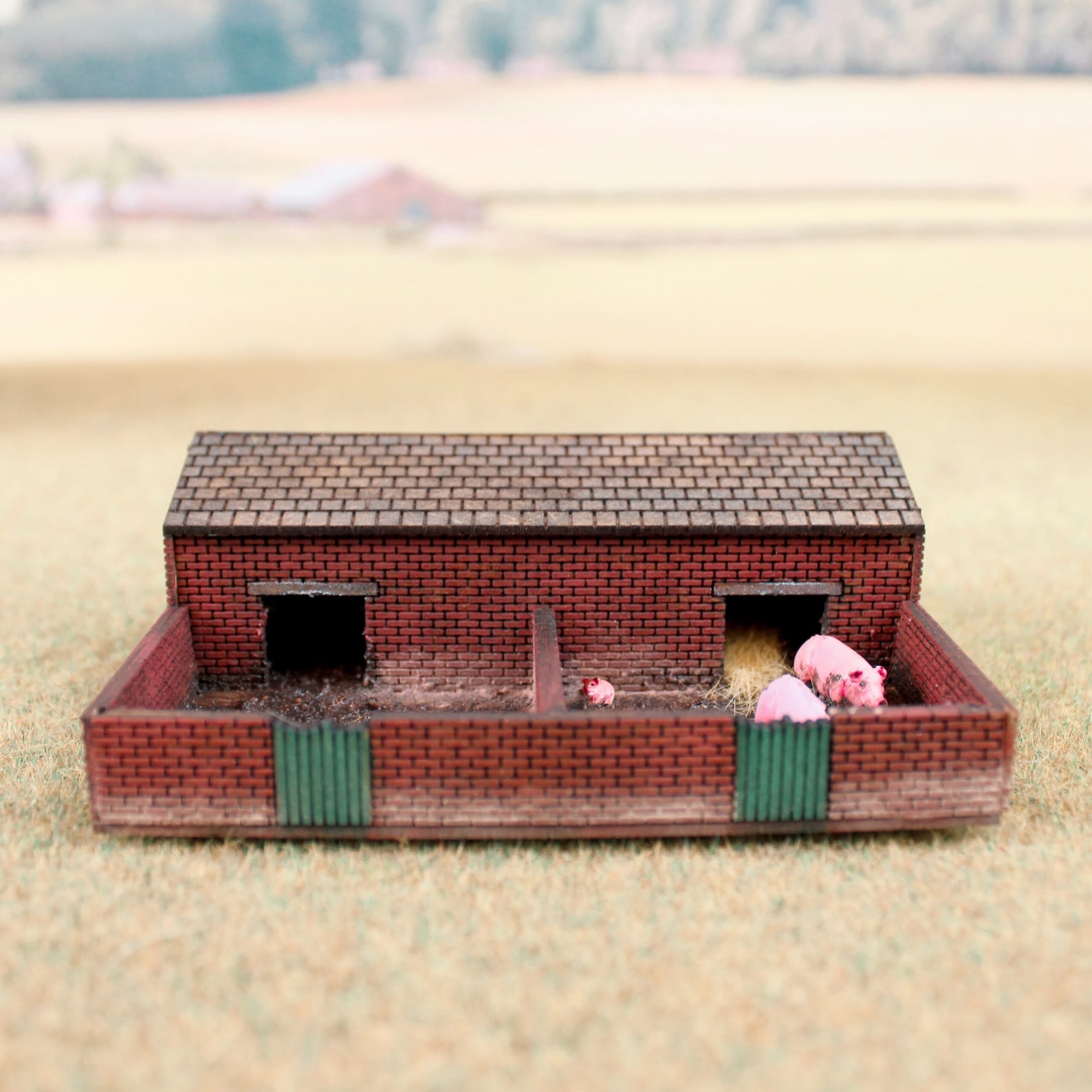 WWS OO Gauge Pig Pen With Pig & Piglets - Model Railway Farm - Etsy UK